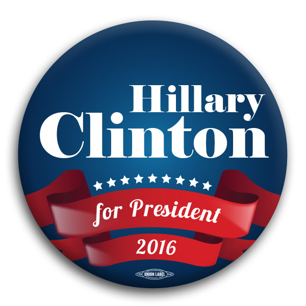 Hillary Clinton for President Ribbon 2.25" Button - #BT63170 ...